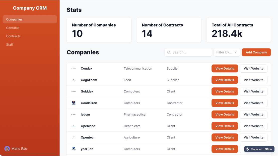 No Code App Builder • Nocode Application Development • Glide