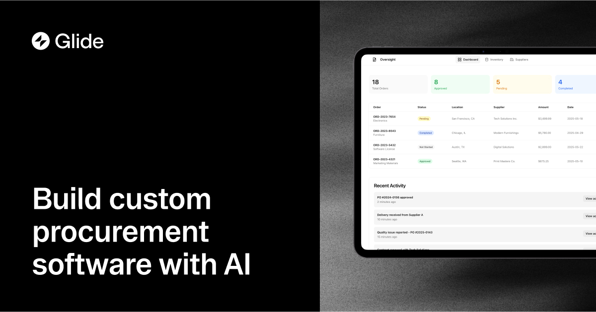 Build Custom Procurement Software With AI | Glide